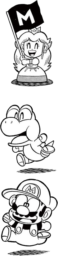 File:Peach Yoshi and Mario SMKun.png - Super Mario Wiki, the Mario ...
