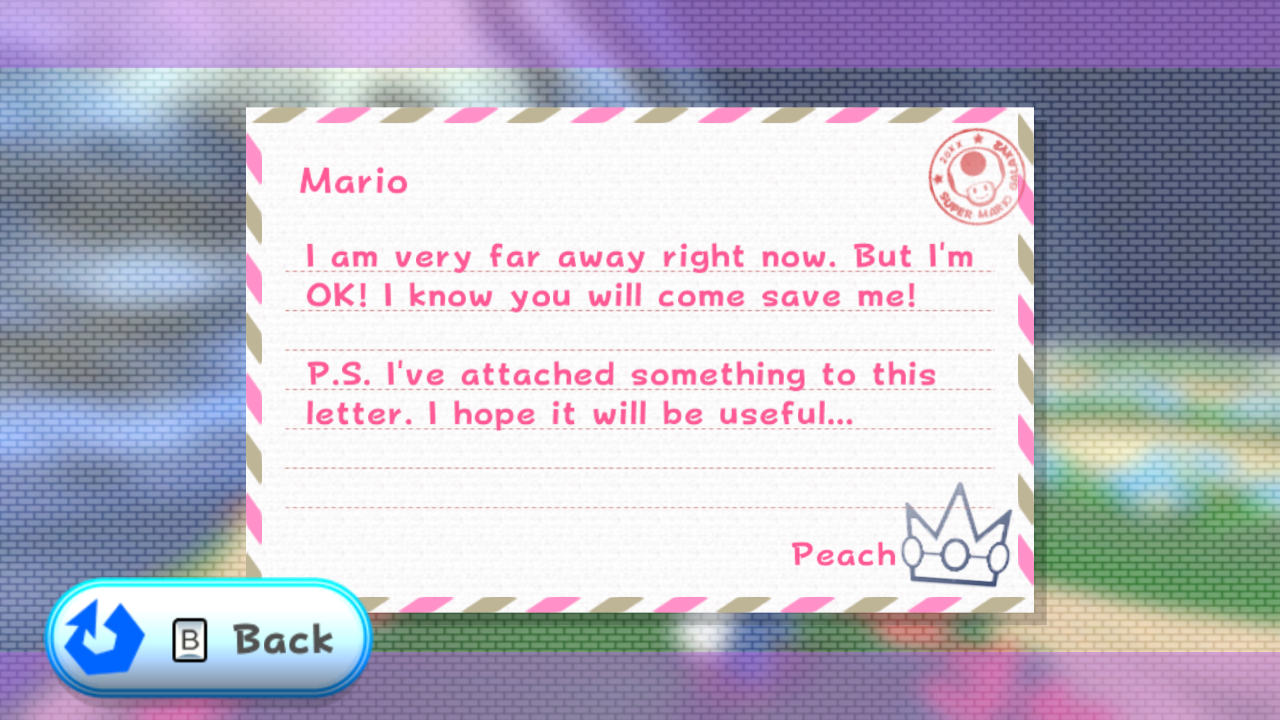 File:SMG2 Letter Peach.png - Super Mario Wiki, the Mario encyclopedia