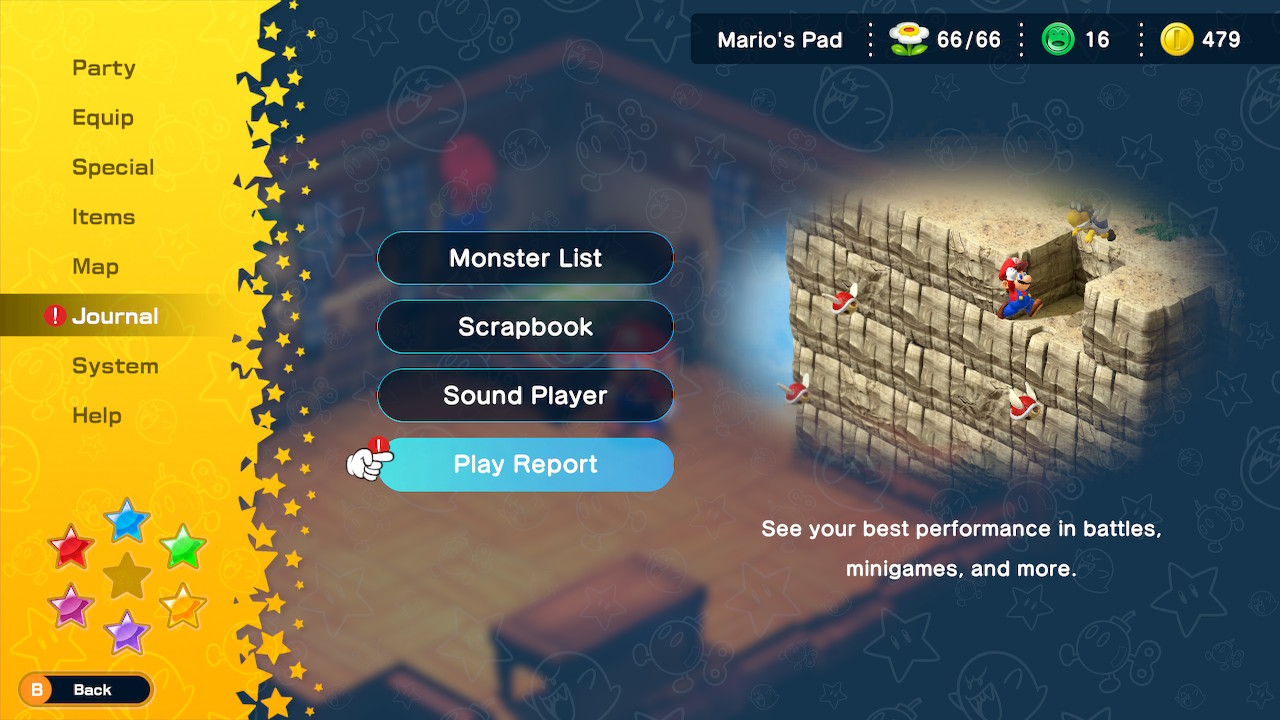 File:SMRPG Menu Play Report.jpg - Super Mario Wiki, the Mario encyclopedia