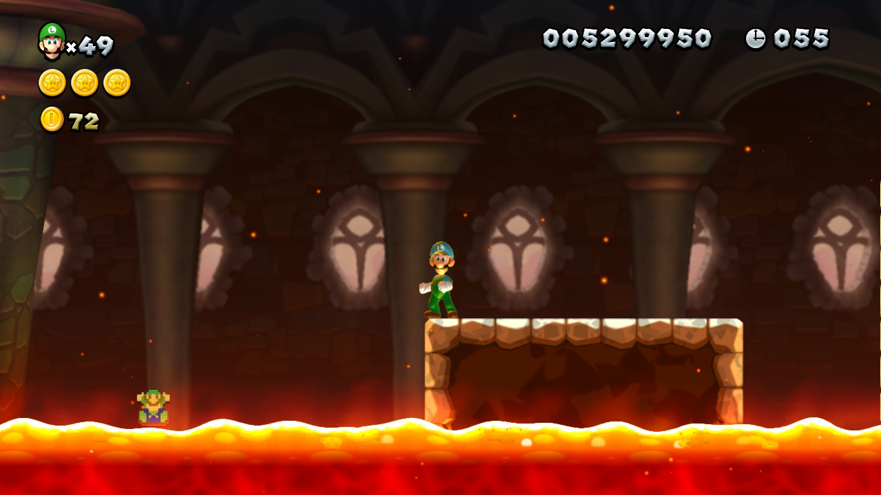 File:NSLU Morton's Lava-Block Castle Luigi Sighting.png - Super Mario Wiki, the Mario encyclopedia
