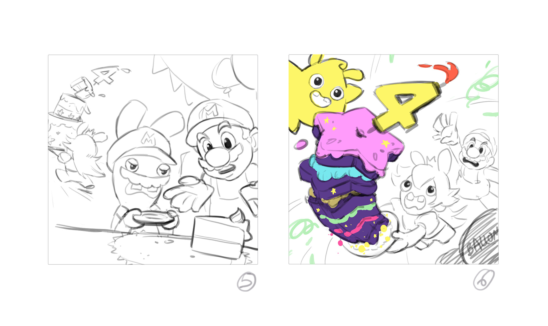 File:Chauvet Gael Mario Rabbids 4th anniversary sketches c.jpg - Super ...