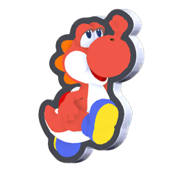 File:Standee Jumping Red Yoshi.png - Super Mario Wiki, the Mario ...