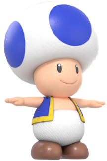 File:LM3 Blue Toad Model.png - Super Mario Wiki, the Mario encyclopedia