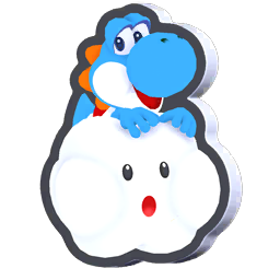 File:Standee Cloud Light Blue Yoshi.png - Super Mario Wiki, the Mario encyclopedia