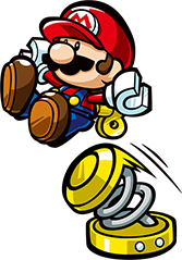 File:MvsDKMLM Mini Mario Yellow Spring.png - Super Mario Wiki, the ...