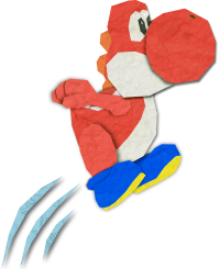 File:YCW Red Yoshi Jumping 2D Artwork.png - Super Mario Wiki, the Mario ...
