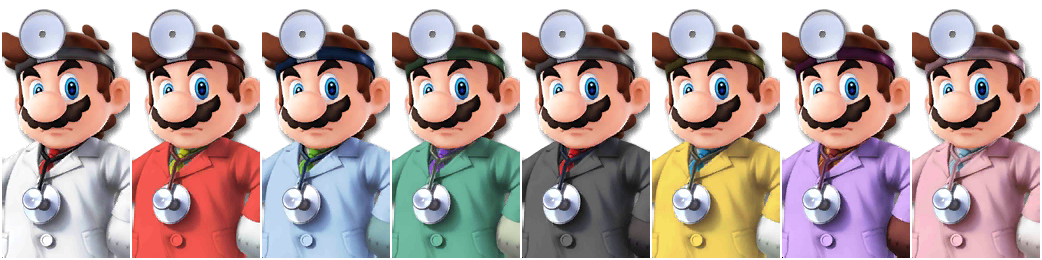 File:Dr Mario SSB4 Recolors.png - Super Mario Wiki, the Mario encyclopedia