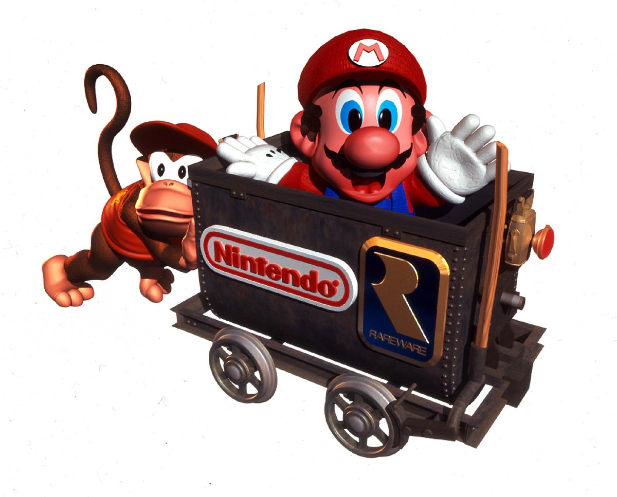 File:DKC2 Mario & Diddy Kong Minecart.jpg - Super Mario Wiki, the Mario ...