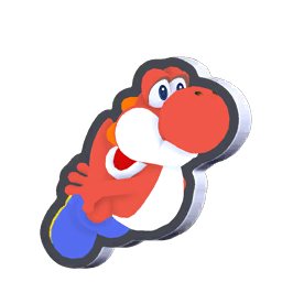 File:Standee Swimming Red Yoshi.png - Super Mario Wiki, the Mario ...