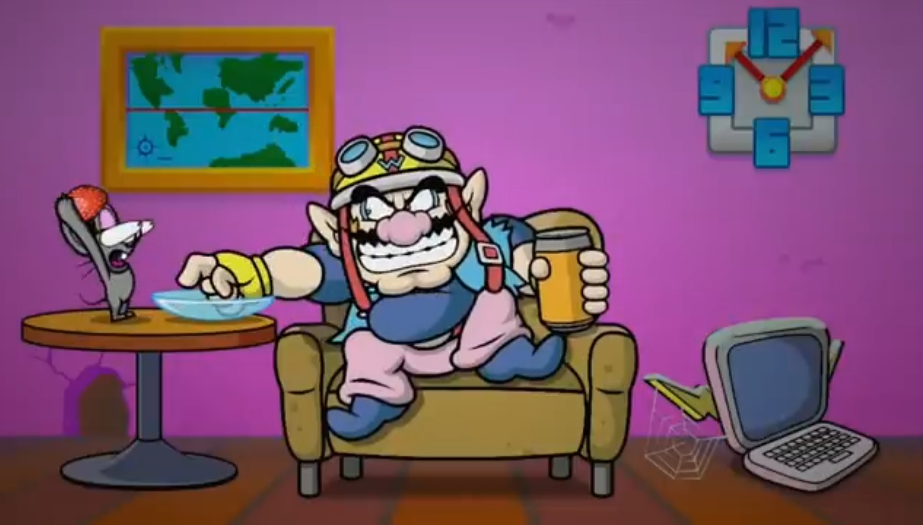 File:Wario VS Mouse.jpg - Super Mario Wiki, the Mario encyclopedia