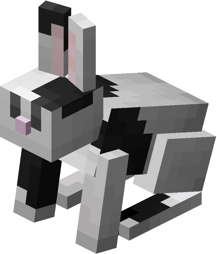File:Minecraft Black And White Rabbit.png - Super Mario Wiki, the Mario ...