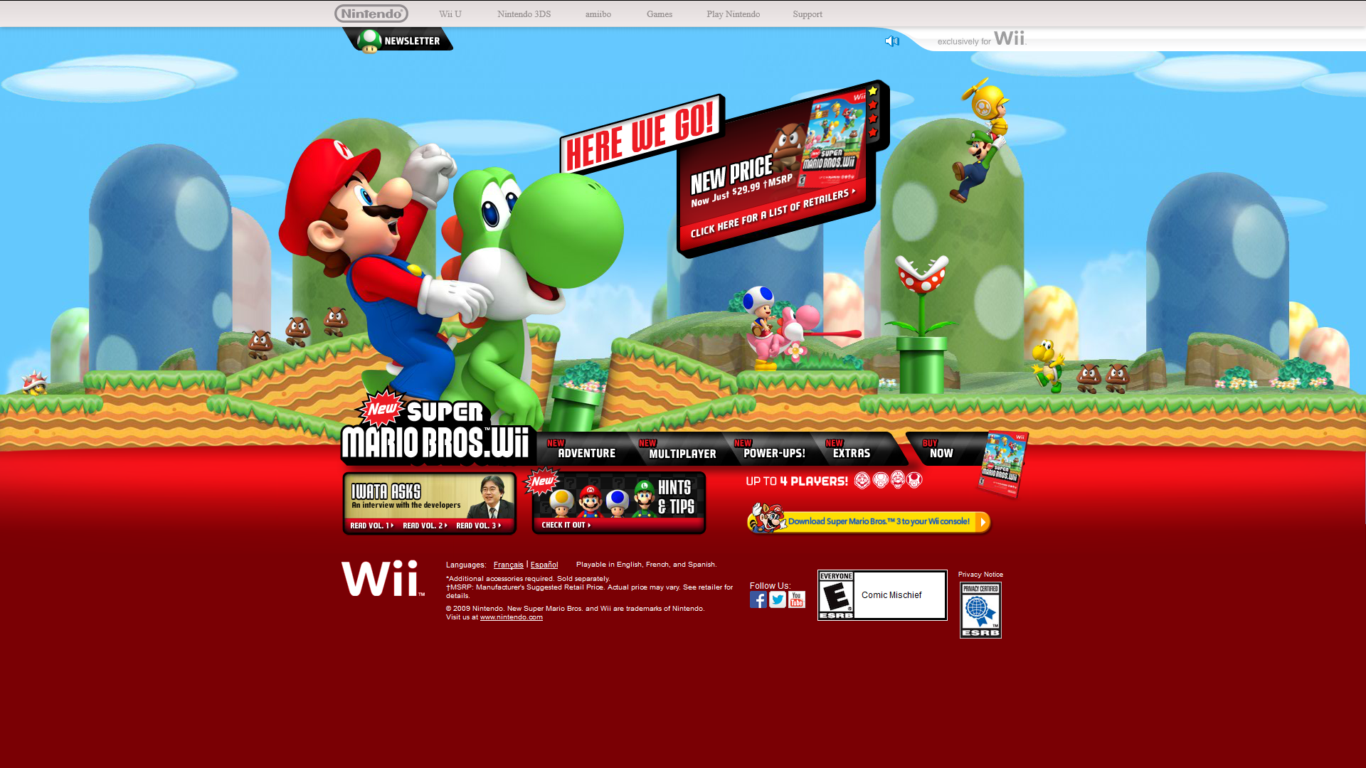 File:NSMBW NA Website Main Page.png - Super Mario Wiki, the Mario ...
