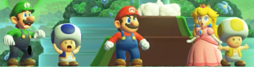 File:SMBW Yellow Blue Toads Intro.png - Super Mario Wiki, the Mario ...