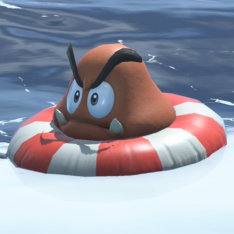 File:MKWorld Innertube Goomba.png - Super Mario Wiki, the Mario ...