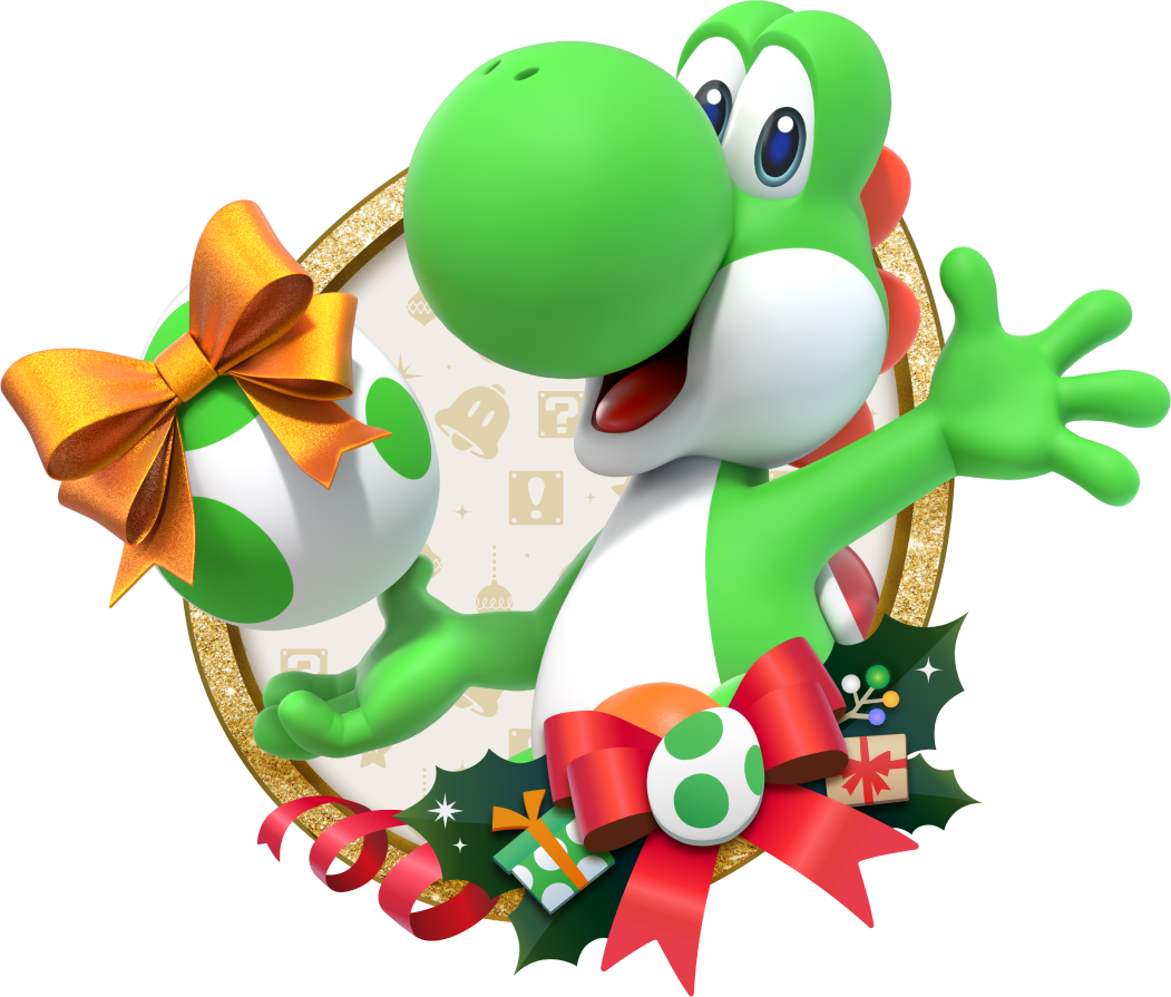 File:PN Yoshi Holiday 2024 Artwork.png - Super Mario Wiki, the Mario ...