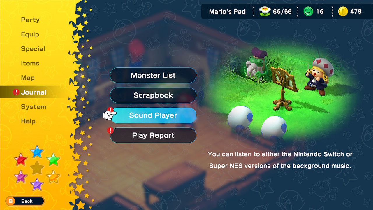 File:SMRPG Menu Sound Player.jpg - Super Mario Wiki, the Mario encyclopedia