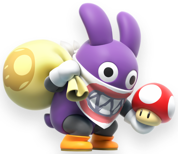 File:SMBW Nabbit.png - Super Mario Wiki, the Mario encyclopedia