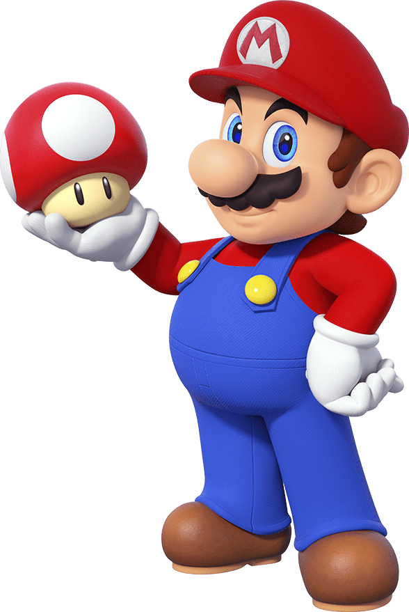 File:Mario holding a mushroom (updated artwork).png - Super Mario Wiki ...