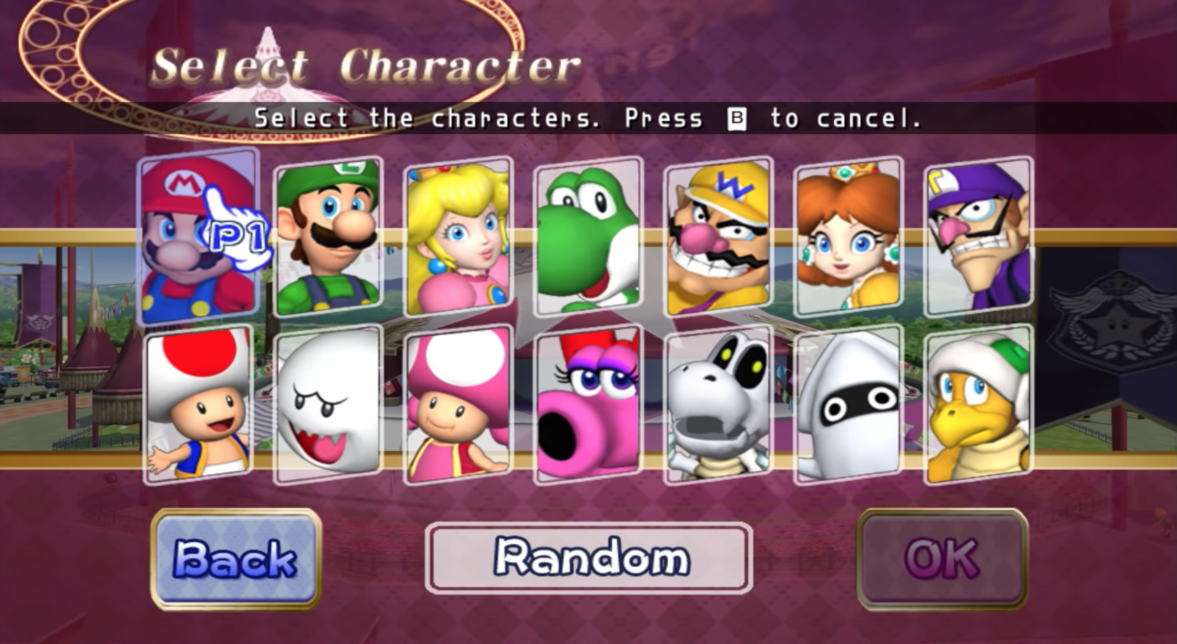 File:Party Tent Character Selection screen.png - Super Mario Wiki, the ...