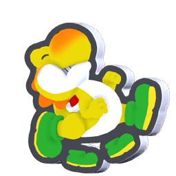 File:Standee Fluttering Yellow Yoshi.png - Super Mario Wiki, the Mario ...