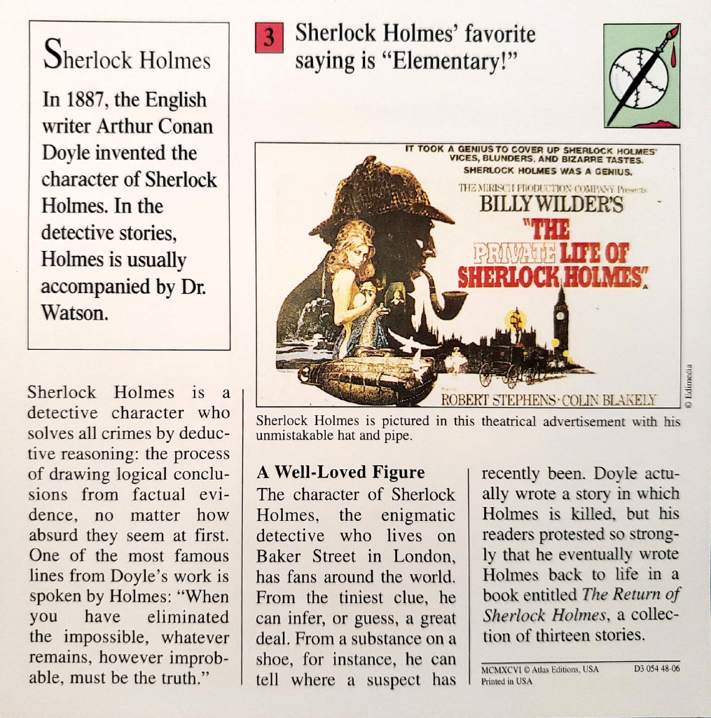 File:Sherlock Holmes saying quiz card back.png - Super Mario Wiki, the ...