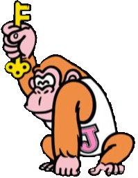 File:DKJ Donkey Kong Jr Holding Key Artwork.png - Super Mario Wiki, the ...