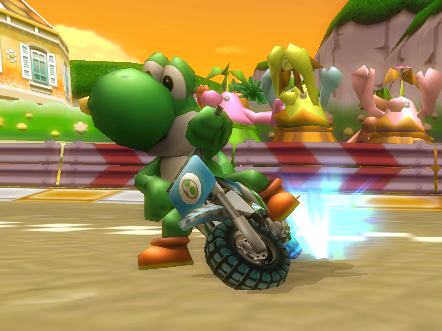 File:Yoshi bike drifting.png - Super Mario Wiki, the Mario encyclopedia