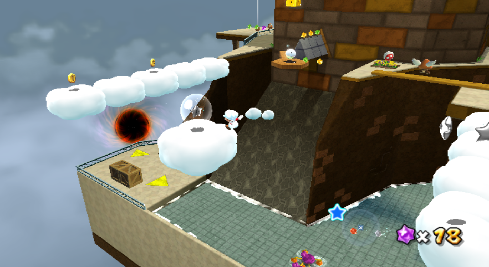 File:SMG2 Throwback Silver Stars in the Whomp Fortress.png - Super ...