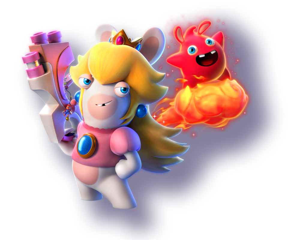 File:MRSOH Rabbid Peach and Spark.png - Super Mario Wiki, the Mario encyclopedia