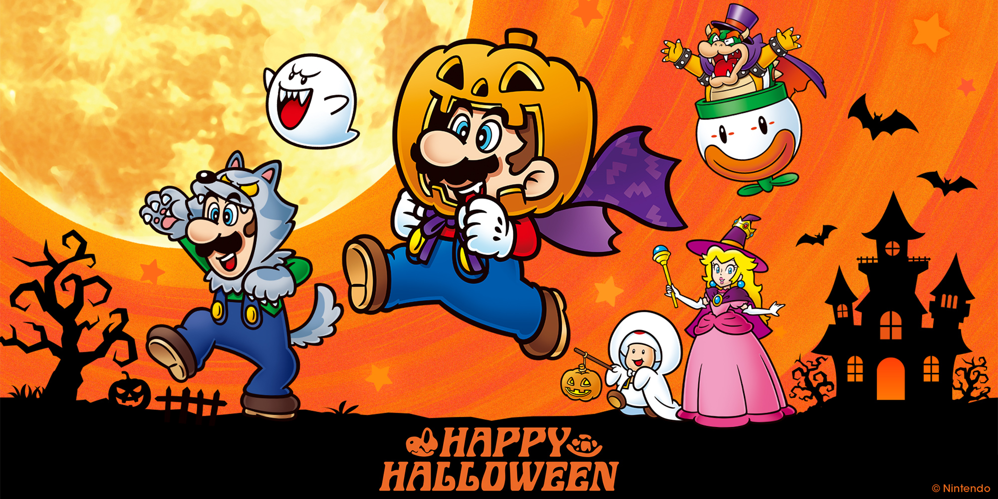 File:Mario Halloween 2024 group art.jpg - Super Mario Wiki, the Mario ...