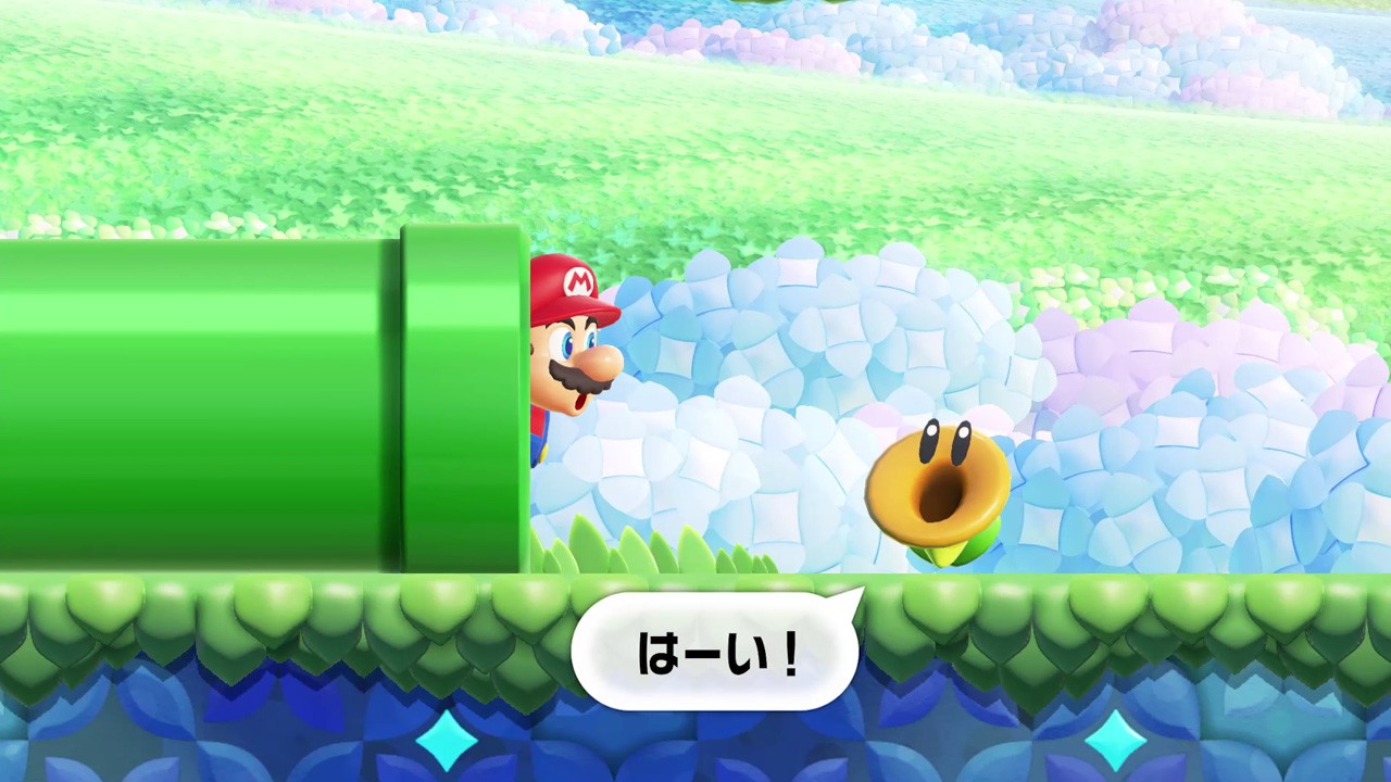 File:SMBW Mario and talking flower.jpg - Super Mario Wiki, the Mario ...