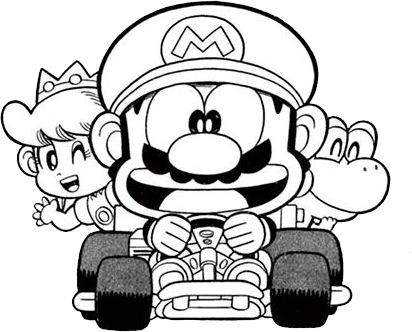 File:Mario kart Yoshi and Peach SMKun.png - Super Mario Wiki, the Mario ...