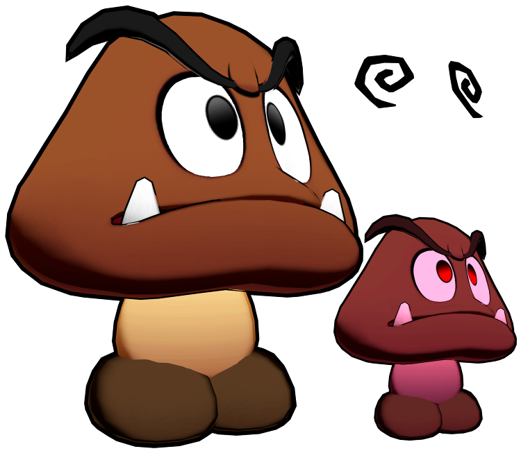 File:MALBS Goomba Model.png - Super Mario Wiki, the Mario encyclopedia
