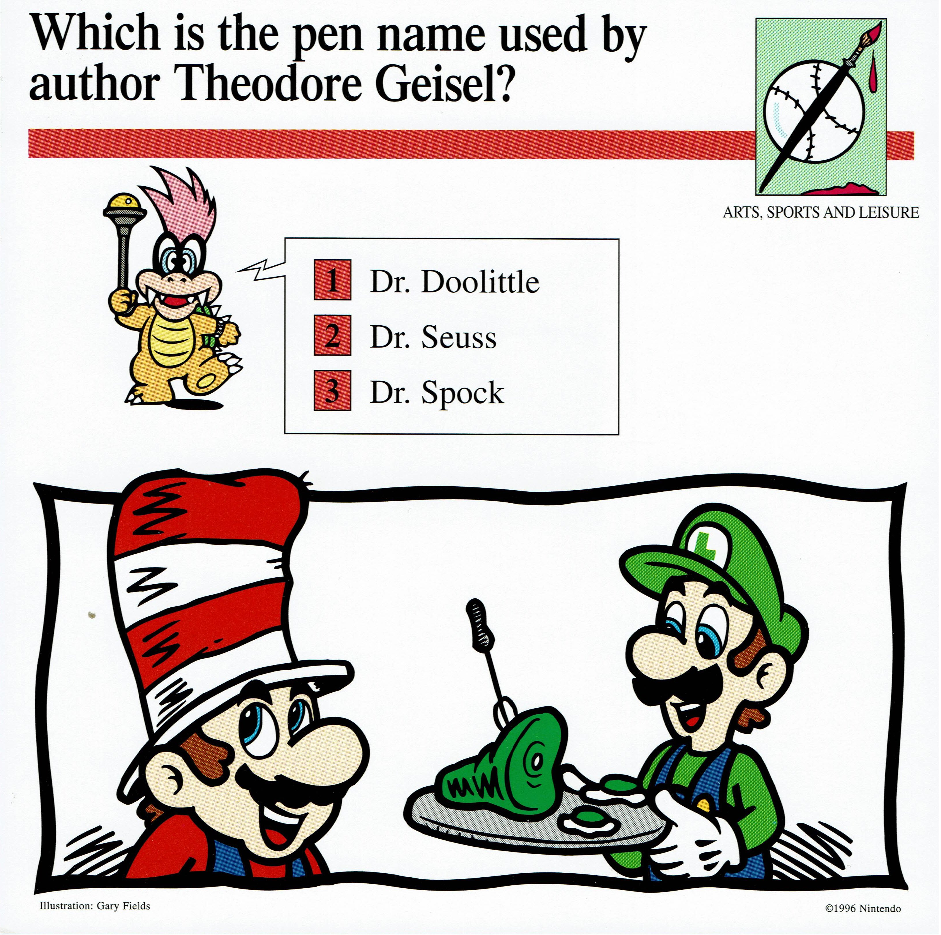 File:Theodore Geisel quiz card.jpg - Super Mario Wiki, the Mario ...
