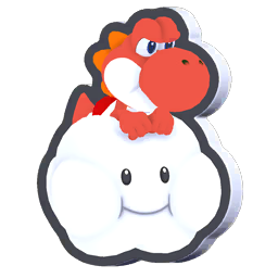 File:Standee Cloud Red Yoshi.png - Super Mario Wiki, the Mario encyclopedia