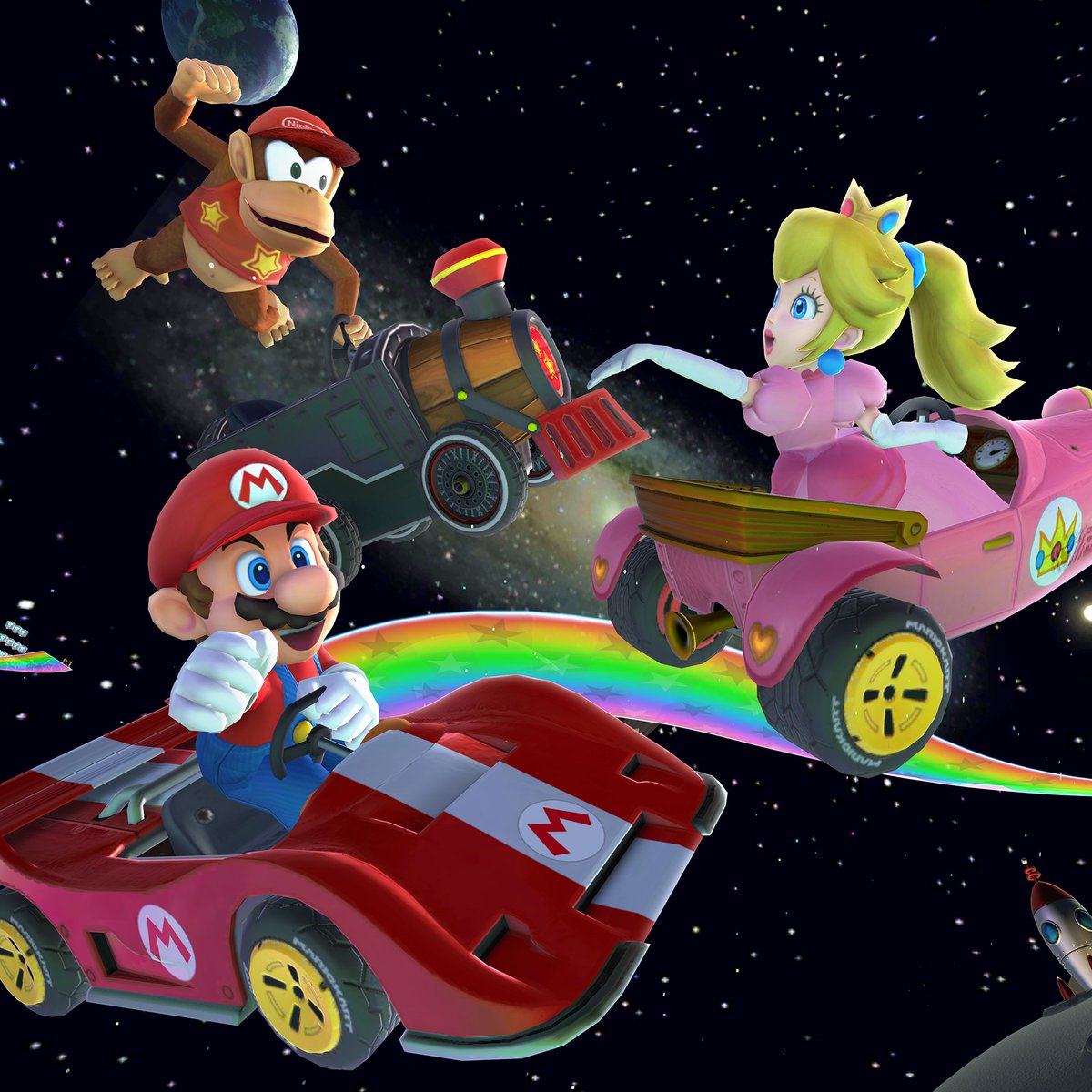 File:MKT 3DS Rainbow Road Racers.jpg - Super Mario Wiki, the Mario ...