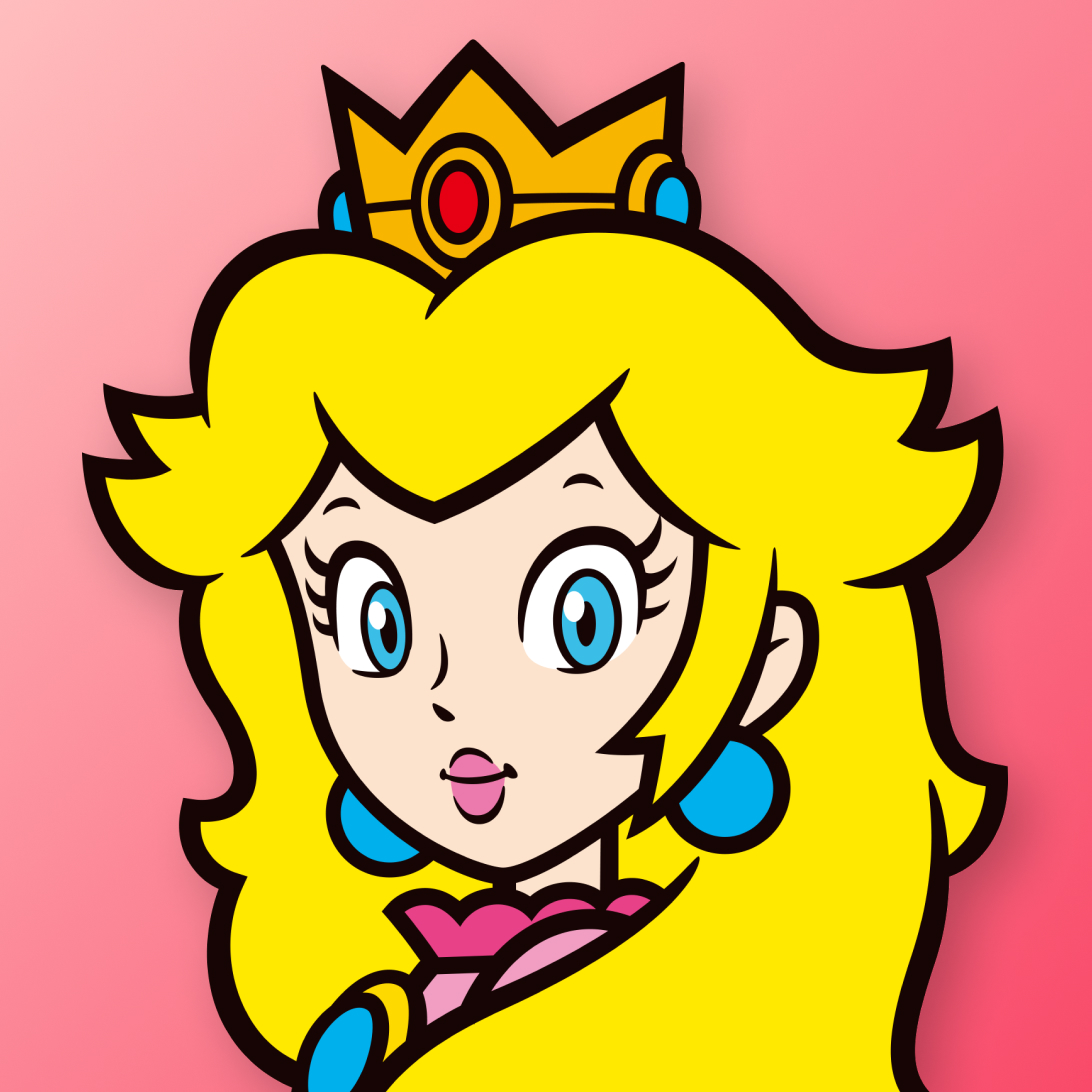 File:PN Quick Draw image Peach bw.svg - Super Mario Wiki, the Mario ...