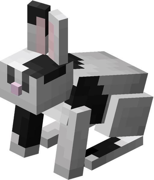 File:Minecraft Black And White Rabbit.png - Super Mario Wiki, the Mario ...