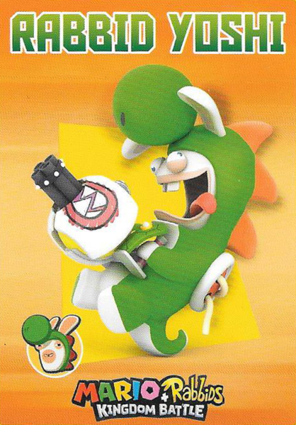 File:MRKB Rabbid Yoshi Card Front.png - Super Mario Wiki, the Mario ...